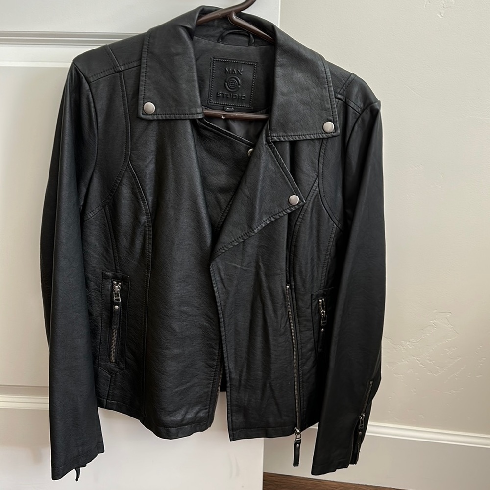 Max Studio Black Faux Leather Jacket - Gem